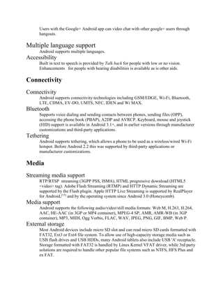 Features of androids | DOCX