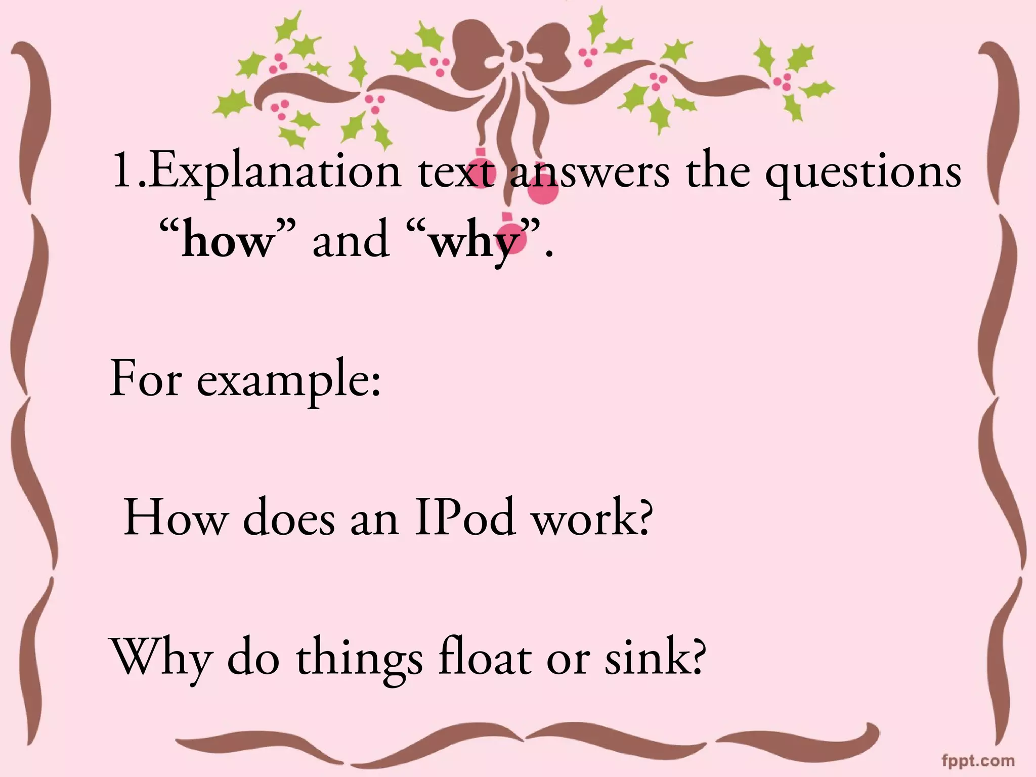 Features of an Explanation Text | PPT