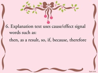 Features of an Explanation Text | PPT