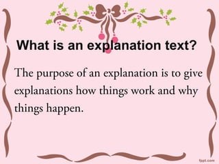 Features of an Explanation Text | PPT