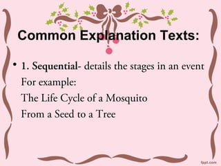 Features of an Explanation Text | PPT