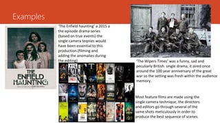 Features of a single camera production | ODP