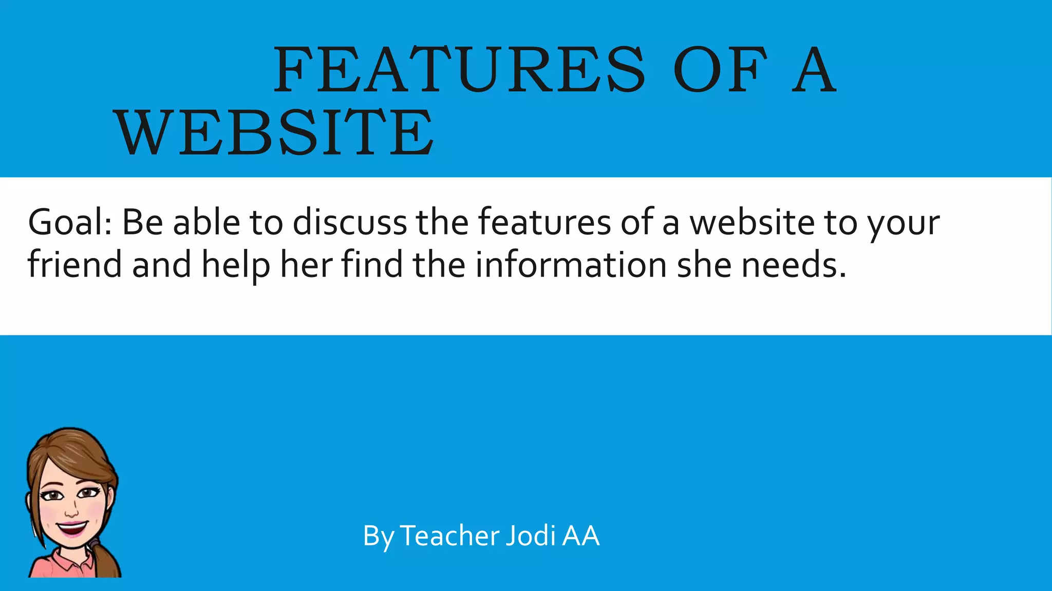 Features of a website lesson | PPTX
