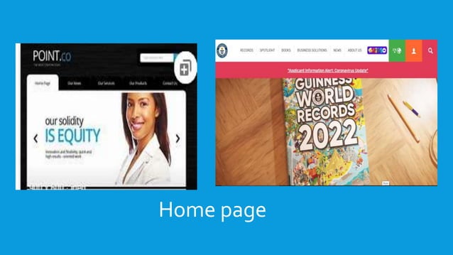 Features of a website lesson | PPTX
