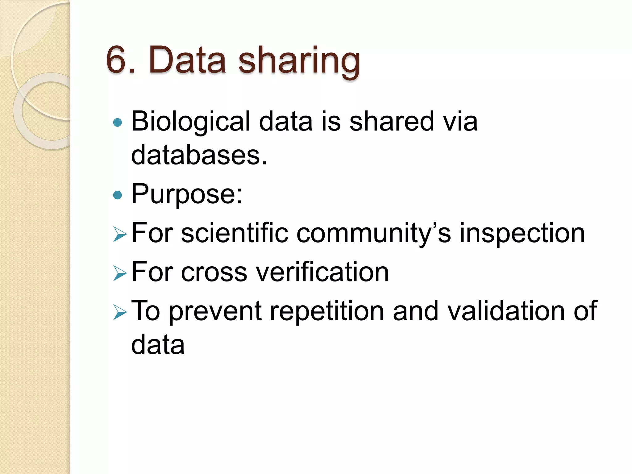 Features of biological databases | PPTX