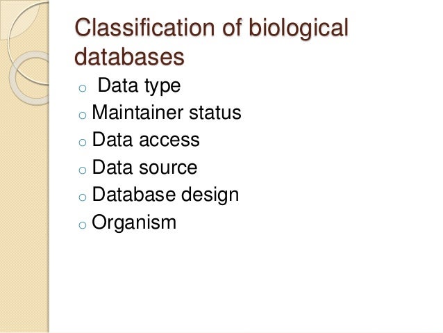 Features of biological databases