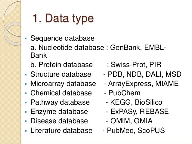 Features of biological databases