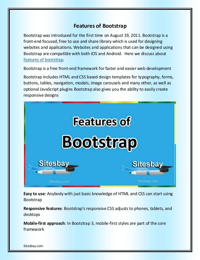 Features of - main features of bootstrap