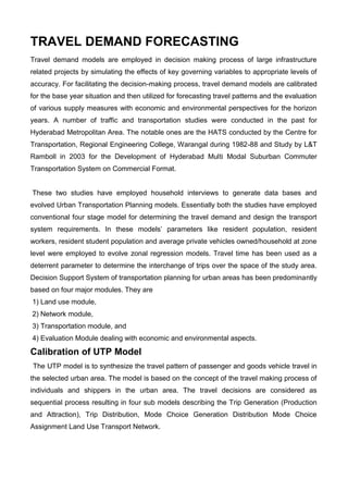 Features of Comprehensive Transportation Plan and Direction | PDF