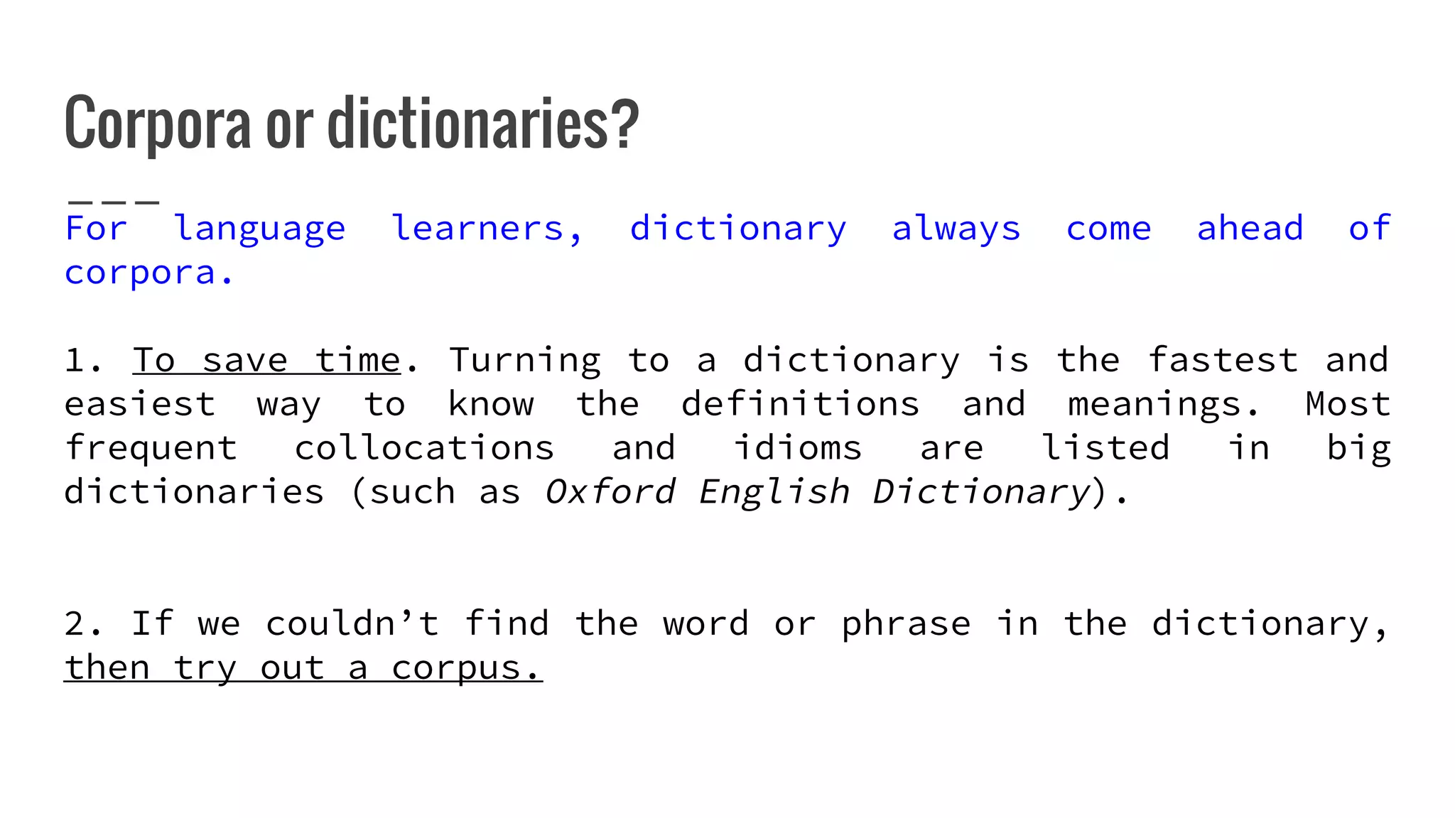 Features of corpora | PDF