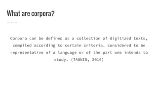 Features of corpora | PDF