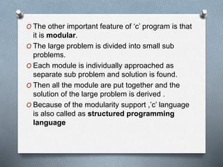 Features of 'c' program | PPTX