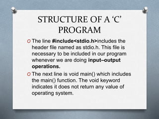 Features of 'c' program | PPTX