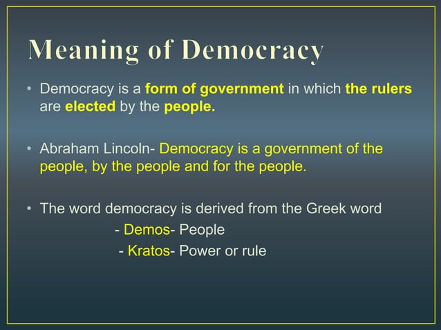Features of democracy | PPTX