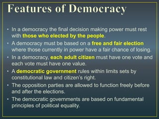 Features of democracy | PPTX