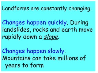 Features of earth`s surface | PPT