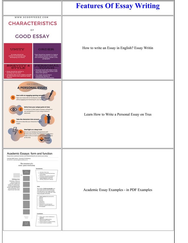 Features Of Essay Writing | PDF
