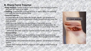 features of examination of corpse with injuries - | PPTX