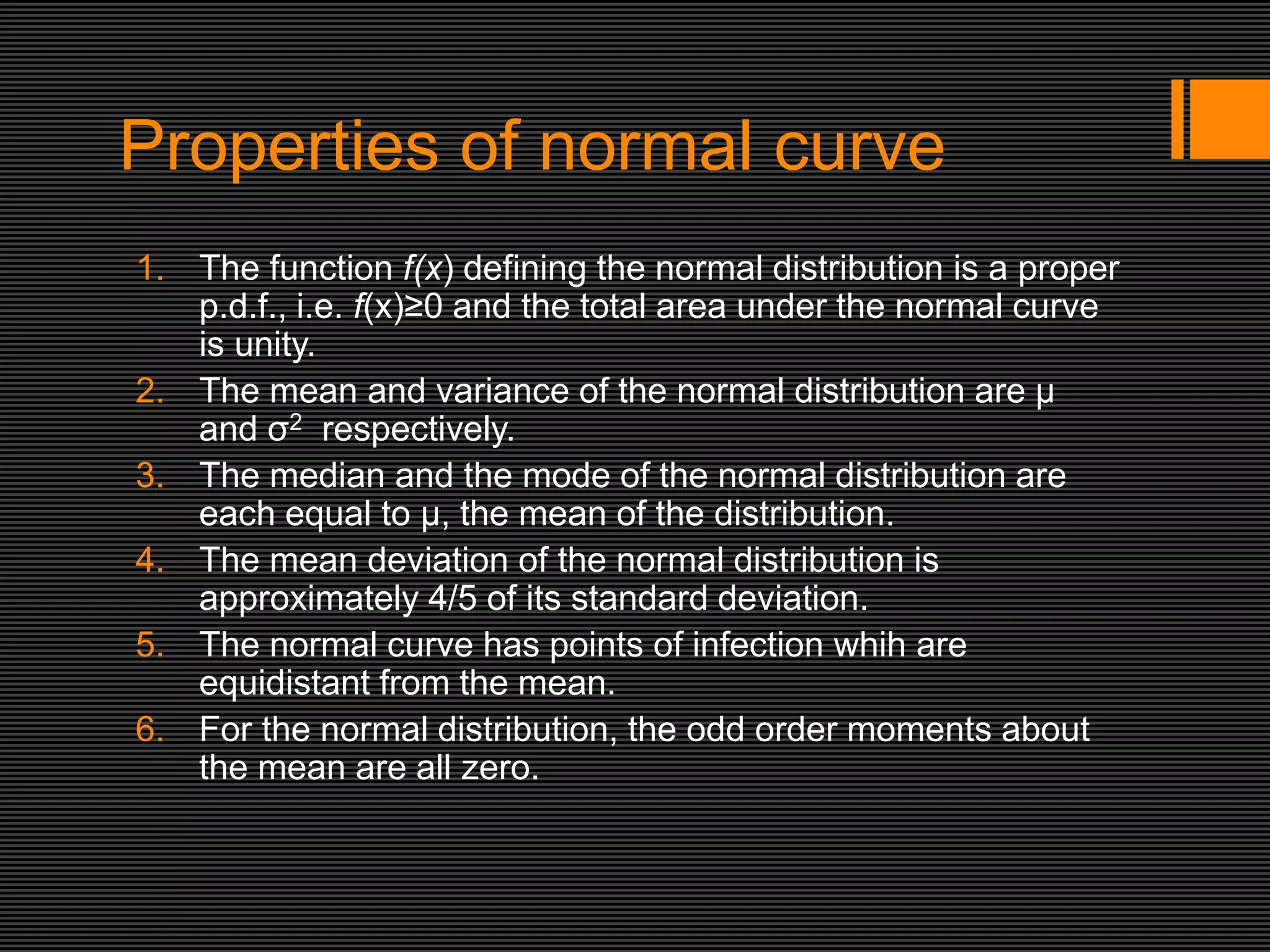 Features of gaussian distribution curve | PPTX