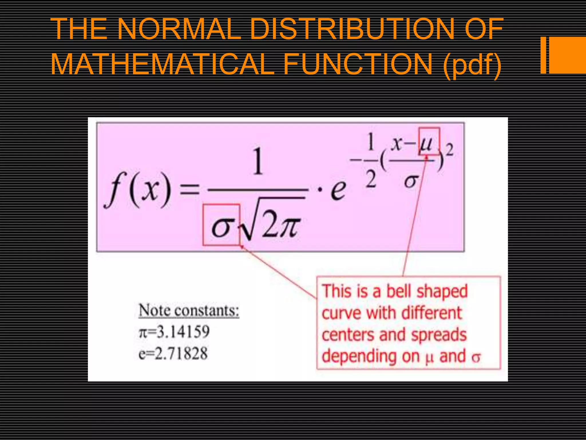 Features of gaussian distribution curve | PPTX