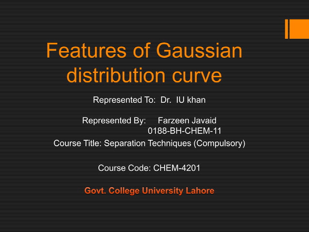 Features of gaussian distribution curve | PPTX | Geography | Science