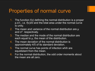 Features of gaussian distribution curve | PPTX