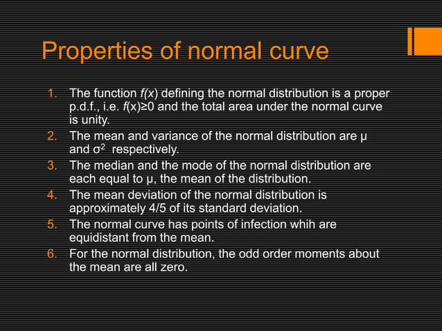 Features of gaussian distribution curve | PPTX | Geography | Science