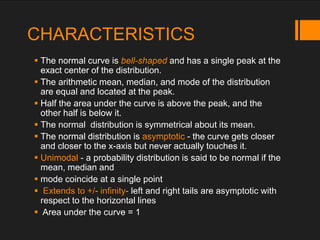 Features of gaussian distribution curve | PPTX