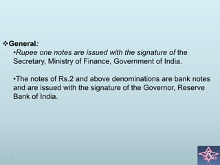 Features of genuine currency notes | PPSX