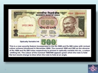 Features of genuine currency notes | PPT