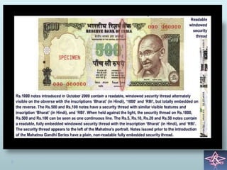 Features of genuine currency notes | PPT