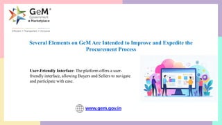 Features of Government e Marketplace (GeM) | PPT