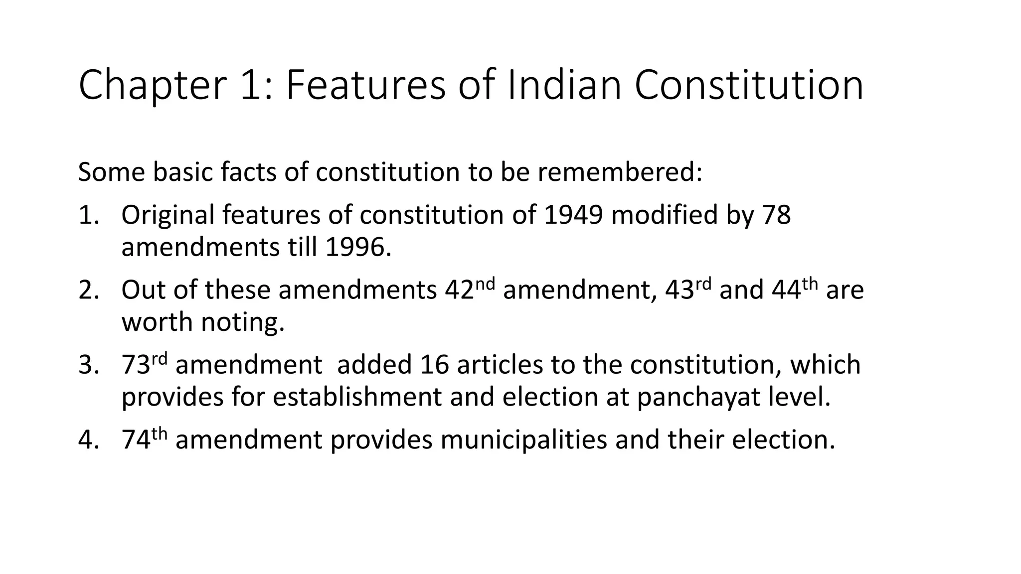 Features of indian constitution ppt. | PPT