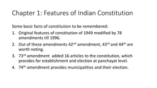 Features of indian constitution ppt. | PPT