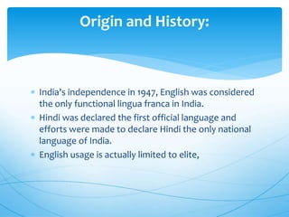 Features of indian english | PPTX