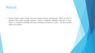 Features of java 02 | PPT