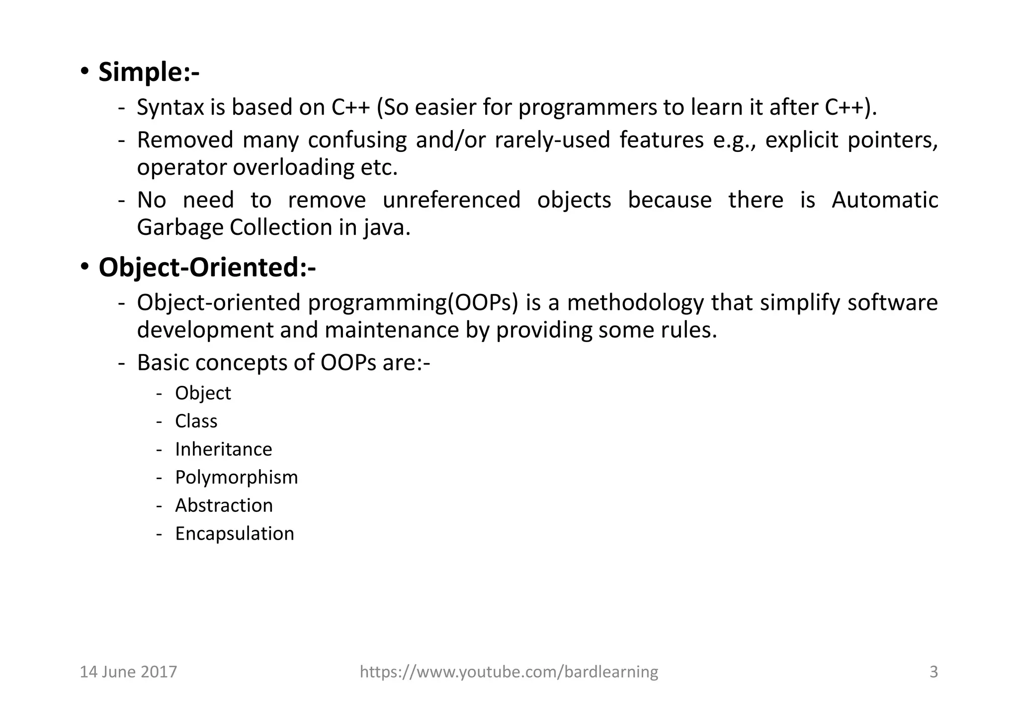 Features Of Java Programming Language Ppt