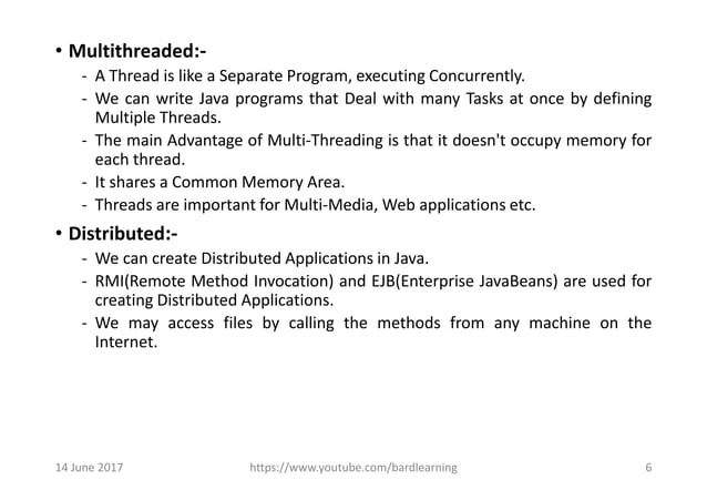 Features of JAVA Programming Language. | PPTX