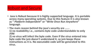 features of java.pdf about java buzzwords | PDF | Programming Languages | Computing