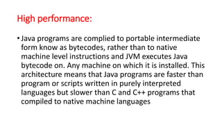 features of java.pdf about java buzzwords | PDF | Programming Languages | Computing