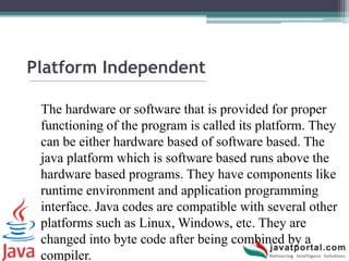 Features of java - javatportal | PPTX