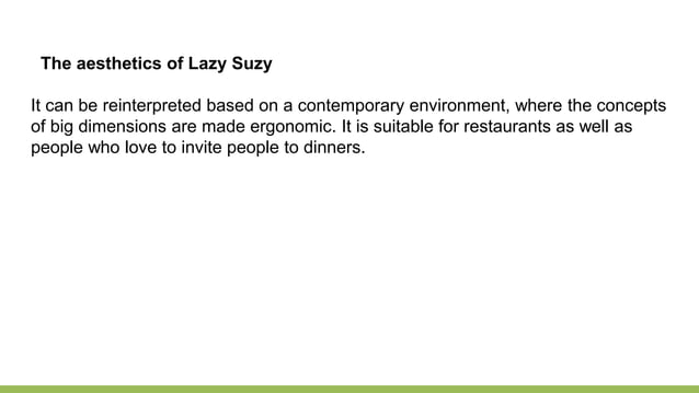Features of lazy suzy table | PPT