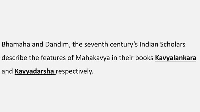Features of Mahakavya in Kalidasa’s Raghuvamsa.pptx | Hinduism | Religion & Spirituality