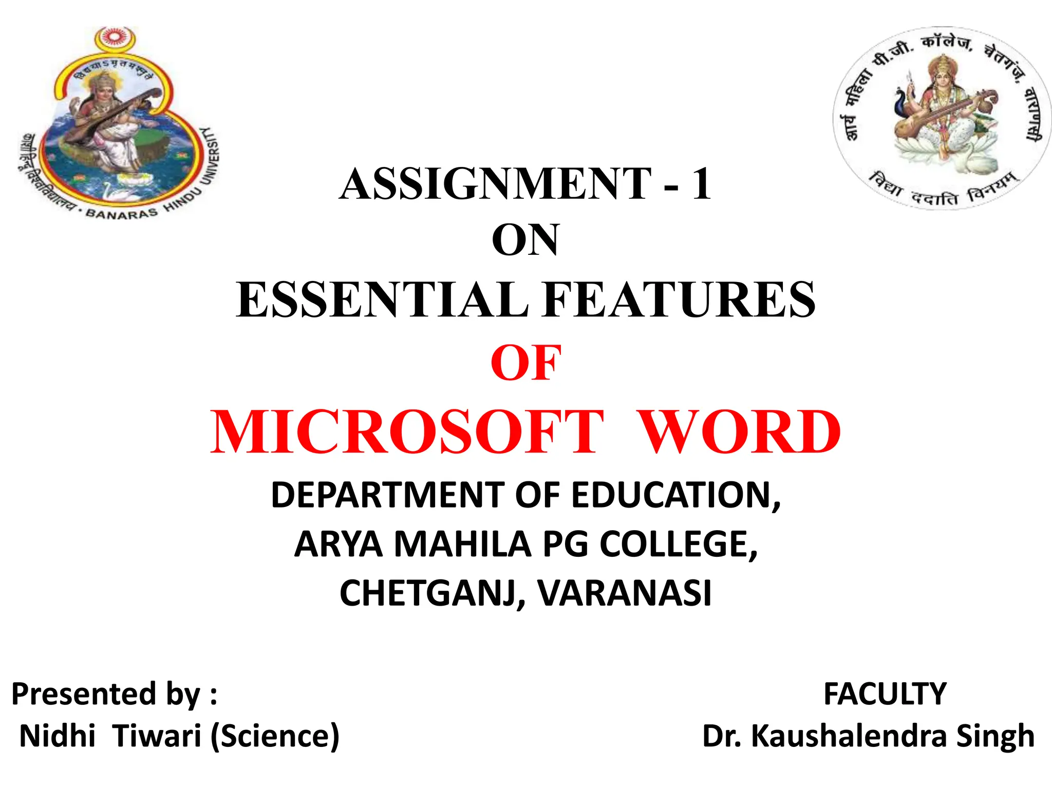 All Features of Microsoft Word Document | PPTX