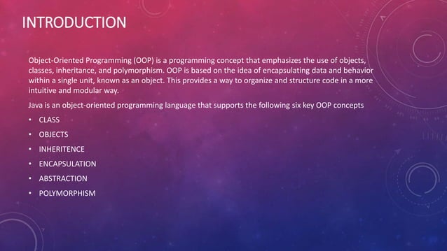 Features Of Object Oriented Programmingpptx Programming Languages Computing