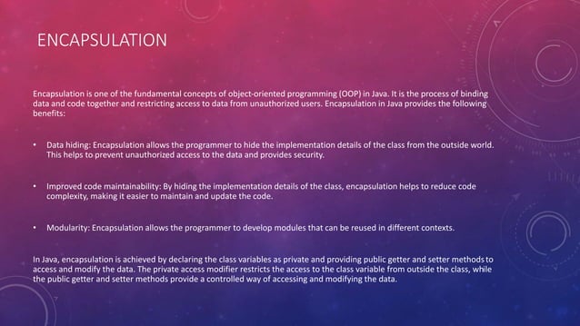 Features of Object Oriented Programming.pptx | Programming Languages | Computing