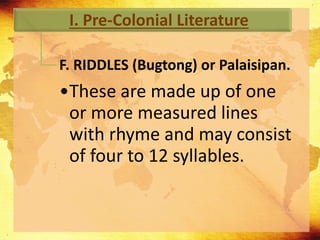 Features of Philippine Literature | PPTX