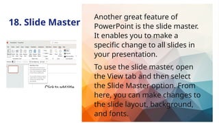 Features of powerpoint in presentation in Information Tech ology | PPTX | 3-D Graphics ...