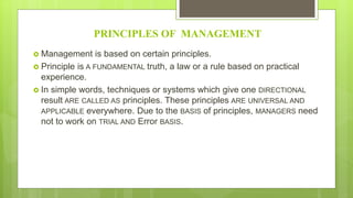 Features of principles of management | PPTX