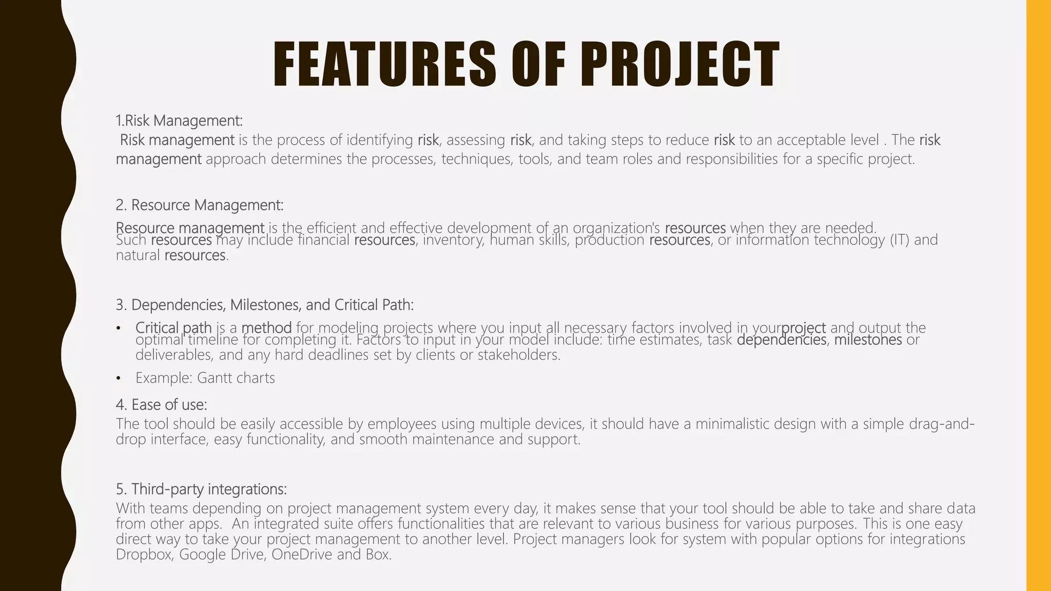 Features of project | PPTX